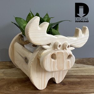 Moose Planter Box Scroll Saw Pattern: Animal Woodworking Plans (PDF ...