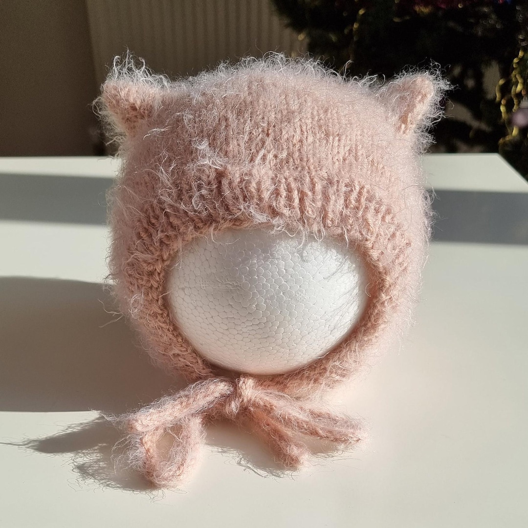 Kitten Hat for Baby / Cat Bonnet / Baby Kitty Hat / Kitty Bonnet / Knit ...