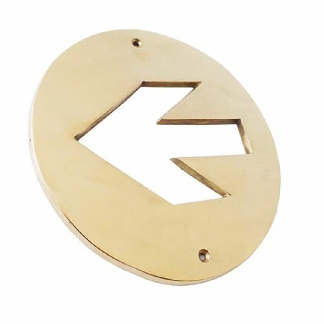 Left or Right Arrow Symbol Sign, Right Arrow Symbol Sign, Solid Brass ...