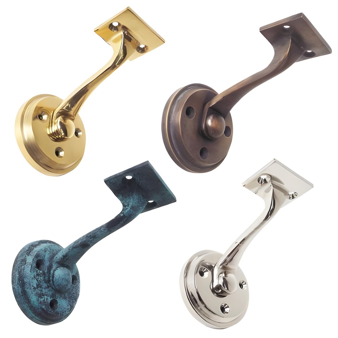 Lot of Wooden Stair Rail Bracket / Stair Railing Bracket / Brass Stair ...