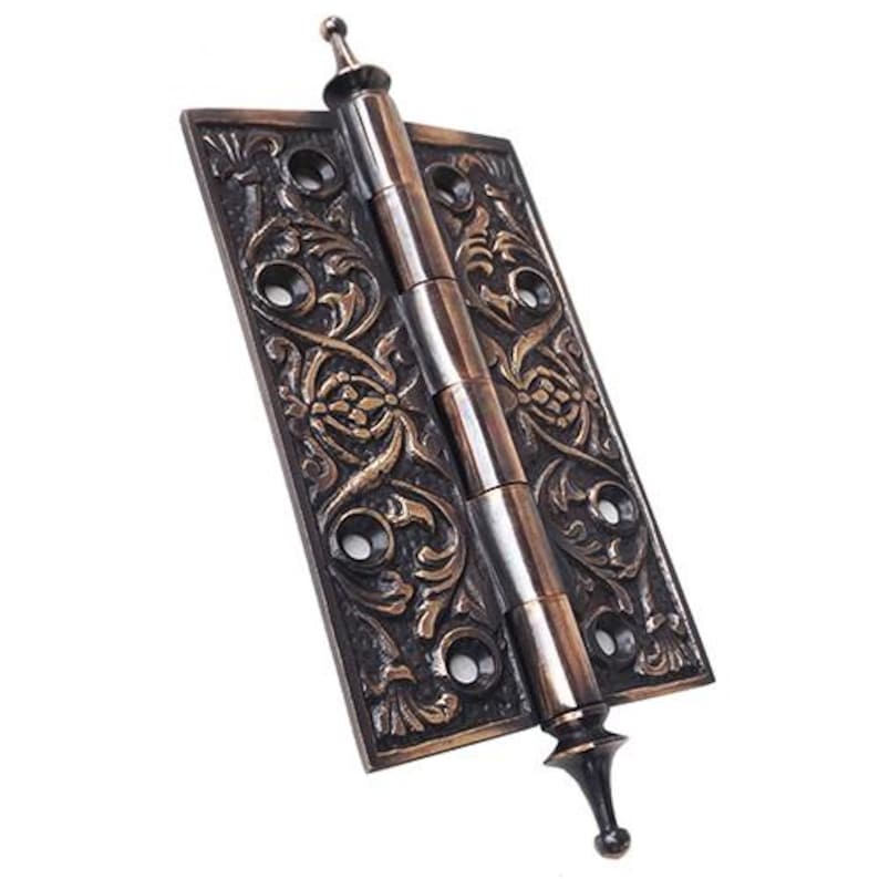 Lot of Vintage Solid Brass Door Hinges With Batik Flower Detail ...