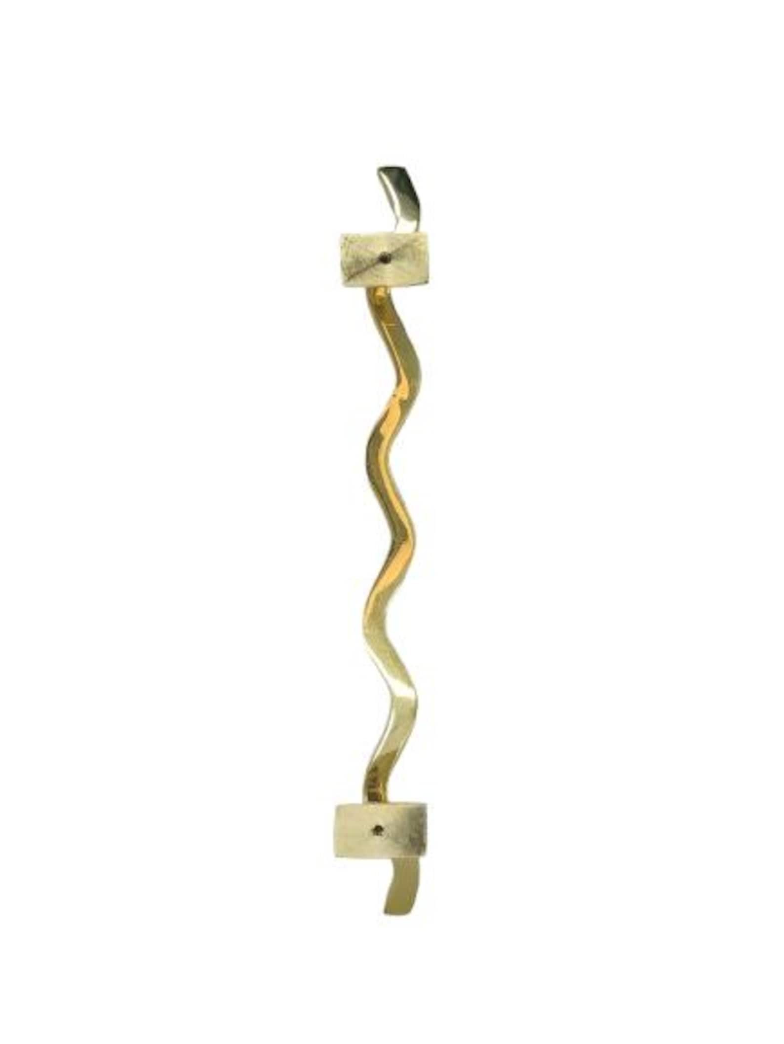 Wavy Brass Door Handle – Zig Zag Modern Art Deco Pull Handle for Glass ...
