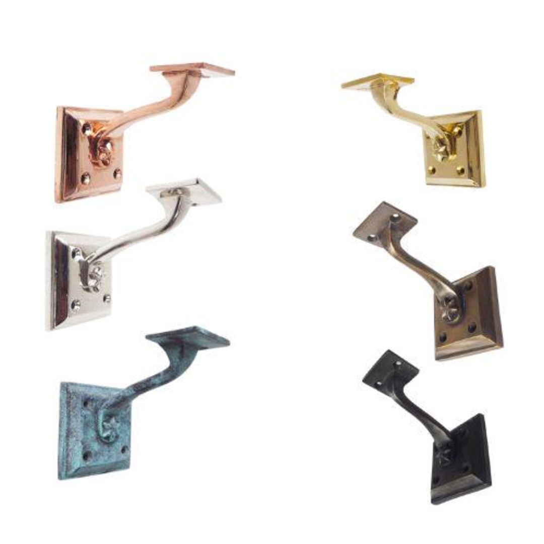 Lot of Wooden Stair Rail Bracket / Stair Railing Bracket / Brass Stair ...