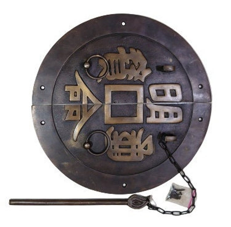 GATE Latch Lock Set Chinese Decoration 12" Rustic Brass Door Latch Hook ...