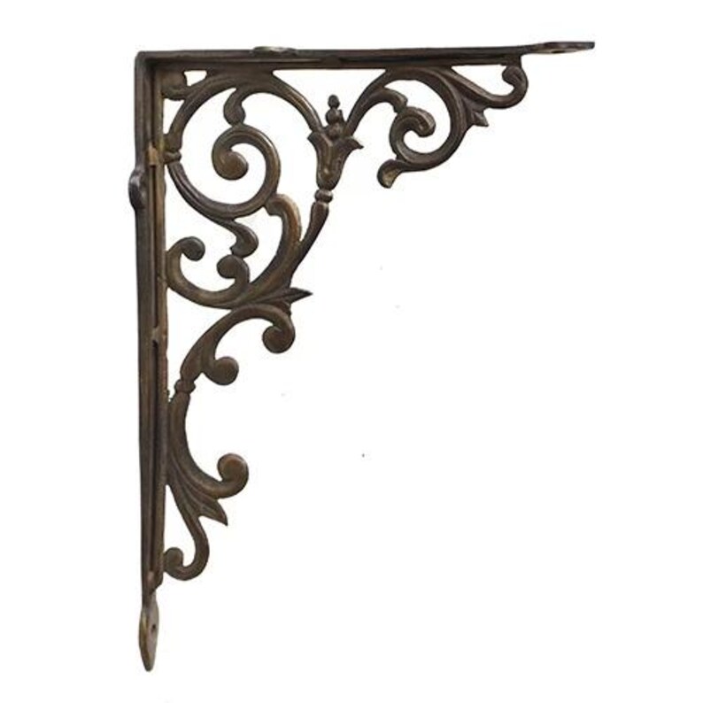Set of Vintage Simple Engrave Shelf Bracket Books Photos Solid Brass ...