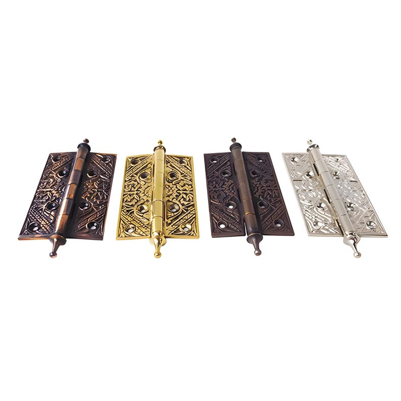 Lot of Vintage Solid Brass Door Hinges With Batik Flower Detail ...