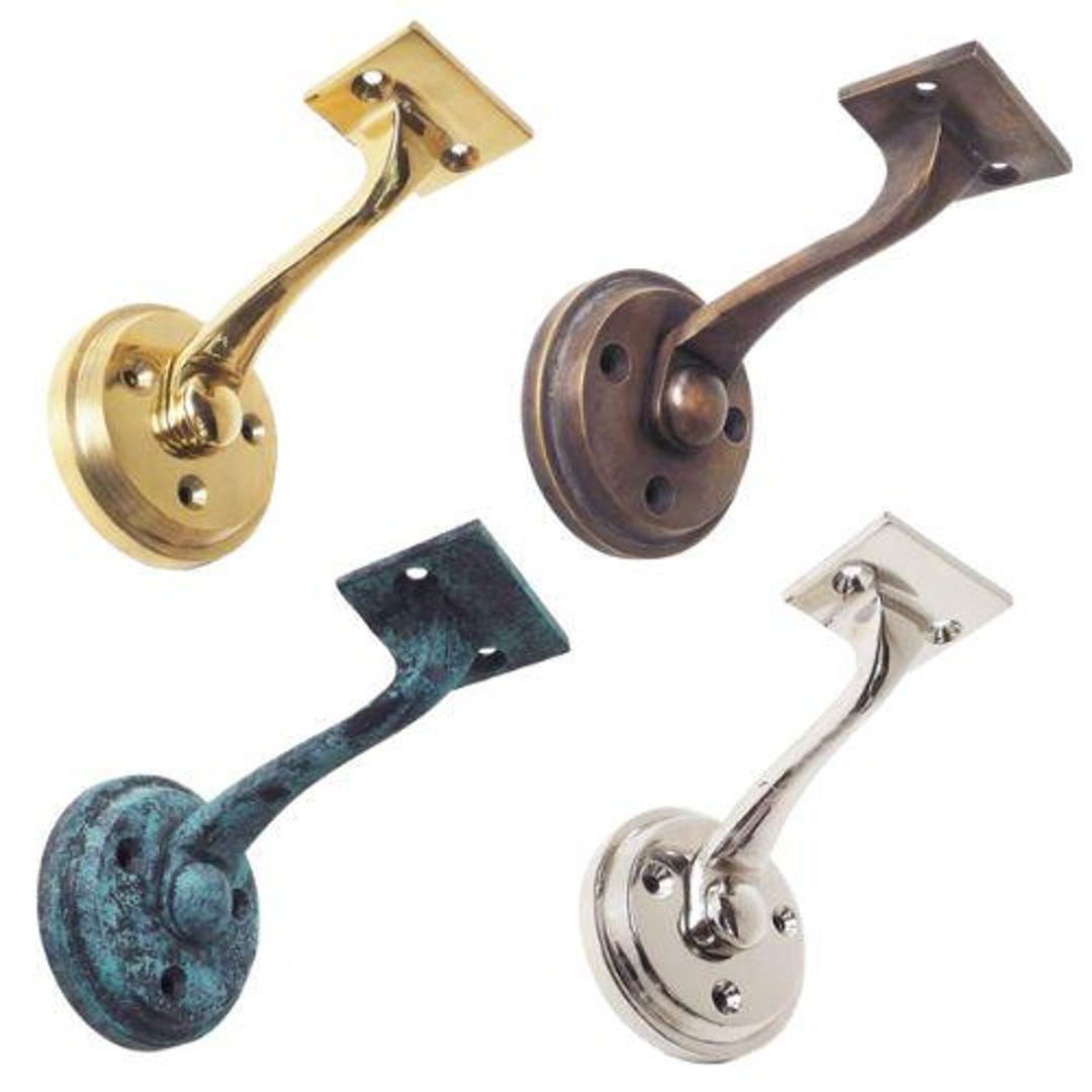 Lot of Wooden Stair Rail Bracket / Stair Railing Bracket / Brass Stair ...