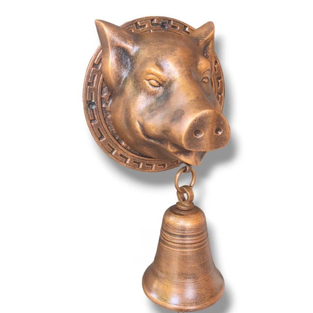Pig Door Bell 5.5 Inch Brass Doorbell, Front Door Pork Statue ...