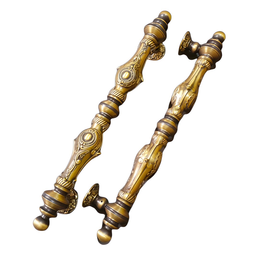 Pair of Vintage Luxor Sun Main Entry Door Handle Pull Antique Solid Brass Express Ship - Etsy