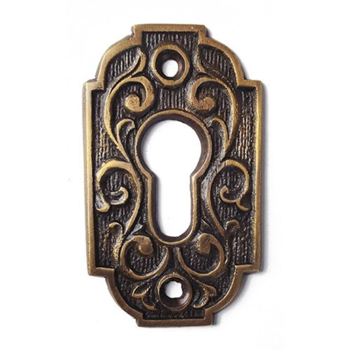3.1 Brass Plate Door Lock / Door Lockset Plate Decorative Key Hole ...