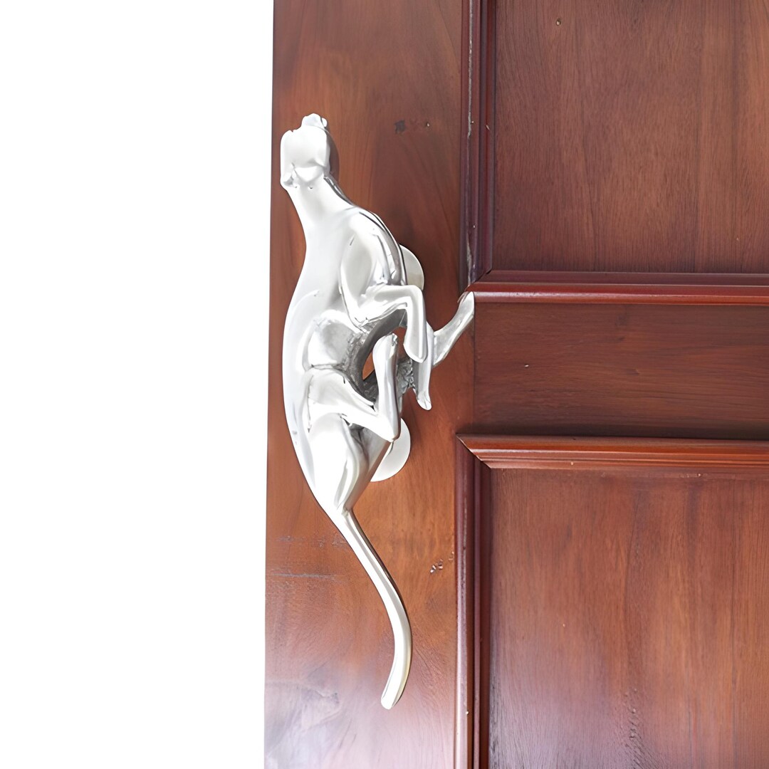 Cheetah Brass Door Handle 11" Door Drawer and Handle. Vintage Cheetah ...