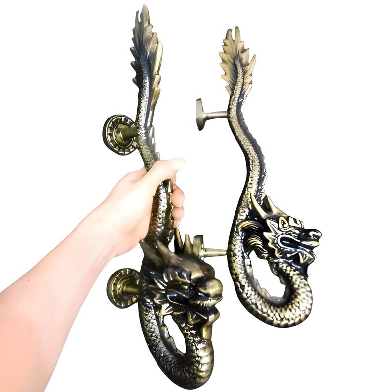 1 Pair Dragon Door Pull and Knobs, Aluminum Door Handle & Drawer ...