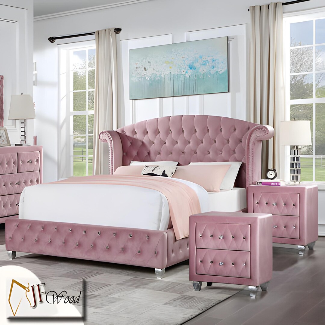 Luxury Marvello Bedroom Set, King Size Bed Frame Bedding - Etsy