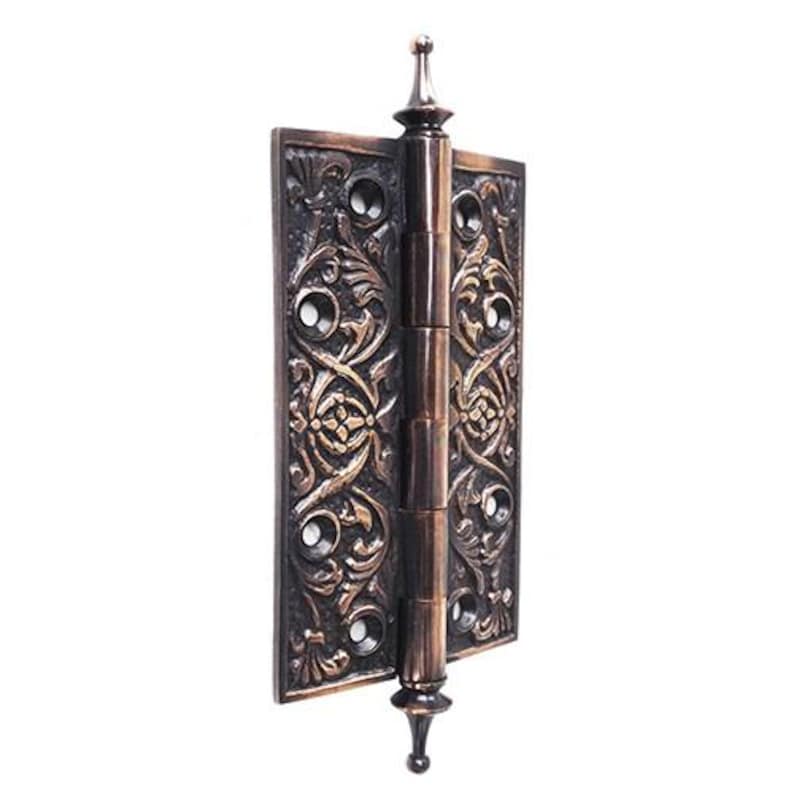 Lot of Vintage Solid Brass Door Hinges With Batik Flower Detail ...