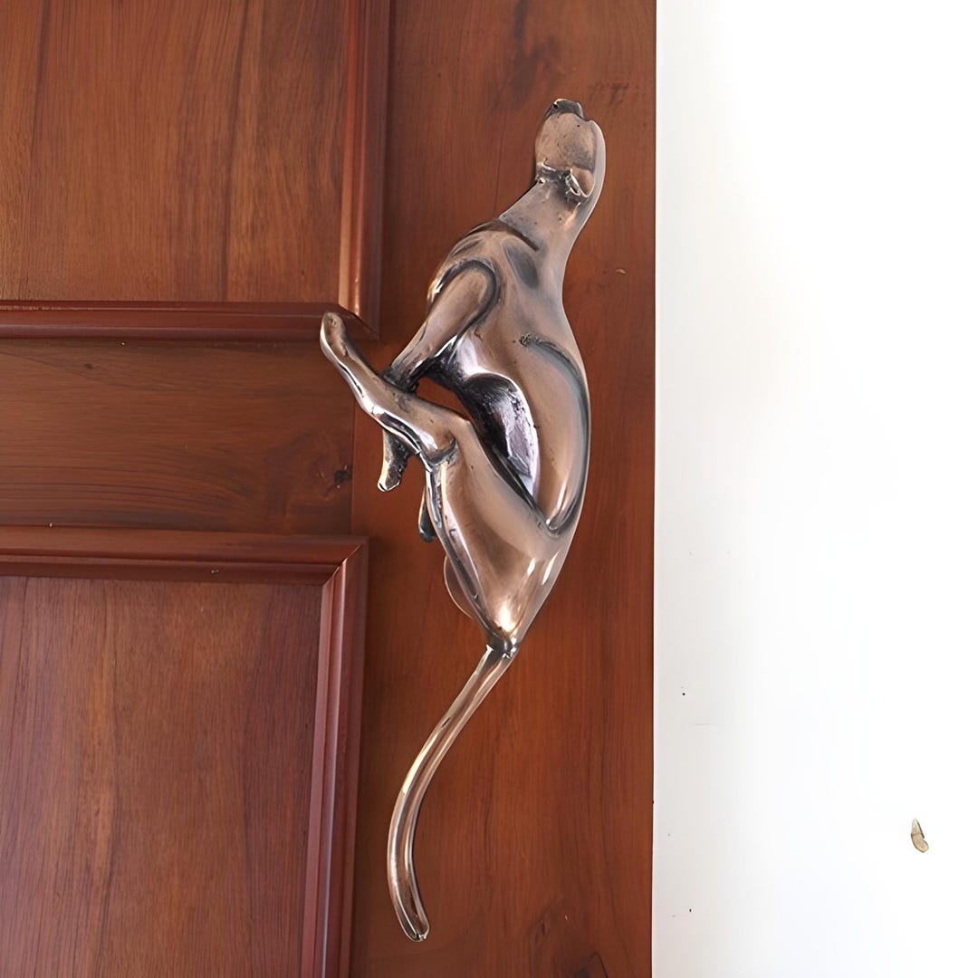 Cheetah Brass Door Knob and Pull 11" Door Drawer and Handle. Vintage ...