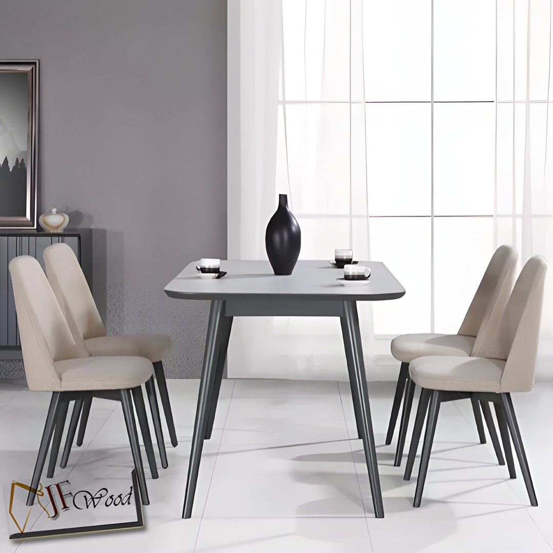 Maine Dining Table Set Minimalist Teak Wood Furniture - Etsy