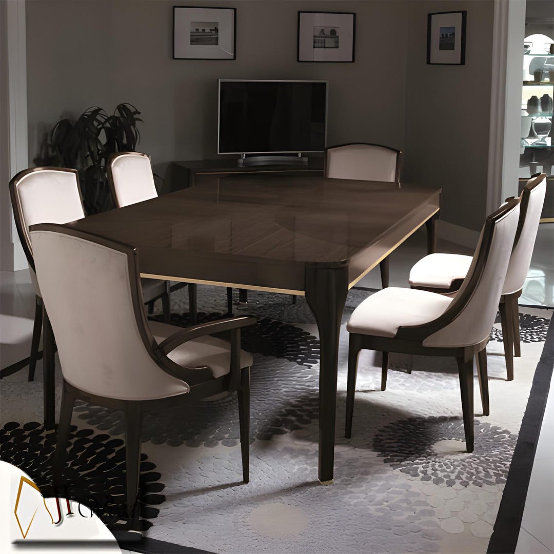 Modern Maple Dining Room Set Dining Table. Luxury Hand Carved Kitchen ...