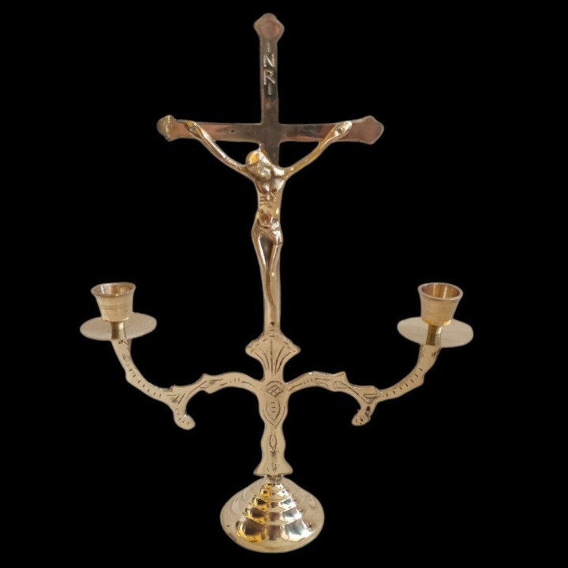 Vintage Sacred Candlestick Holder Religious Prayer Catholic ...
