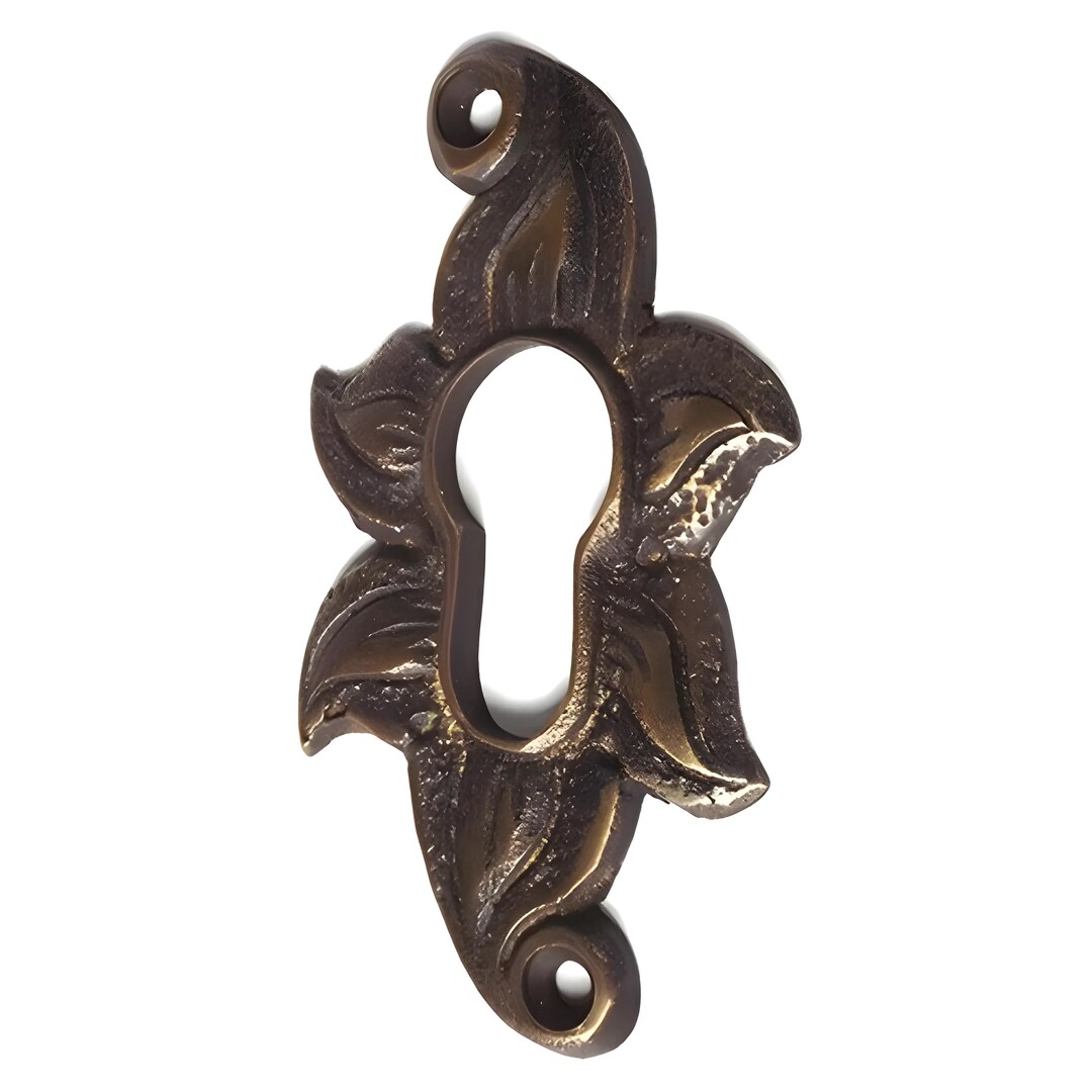3.2" Sunflower Brass Key Hole / Door Lockset Plate - Statue Decorative ...