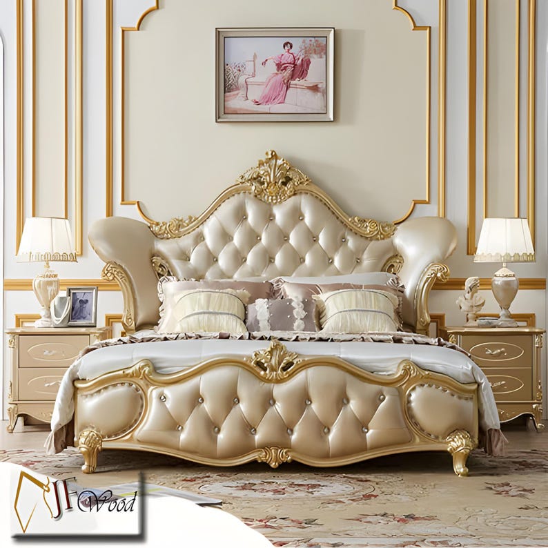 Greek Luxury Bed, Handcarved King Size Bed Frame. Hand Carved Mahogany ...