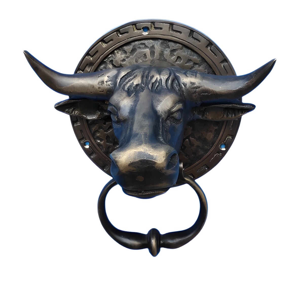 Bull Horns Door Knocker | Brass Large Stunning Heavy Vintage Front Door ...