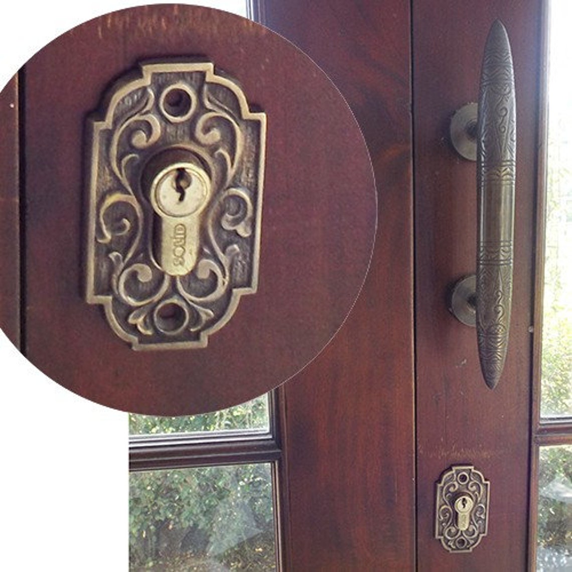 3.1 Brass Plate Door Lock / Door Lockset Plate Decorative Key Hole ...