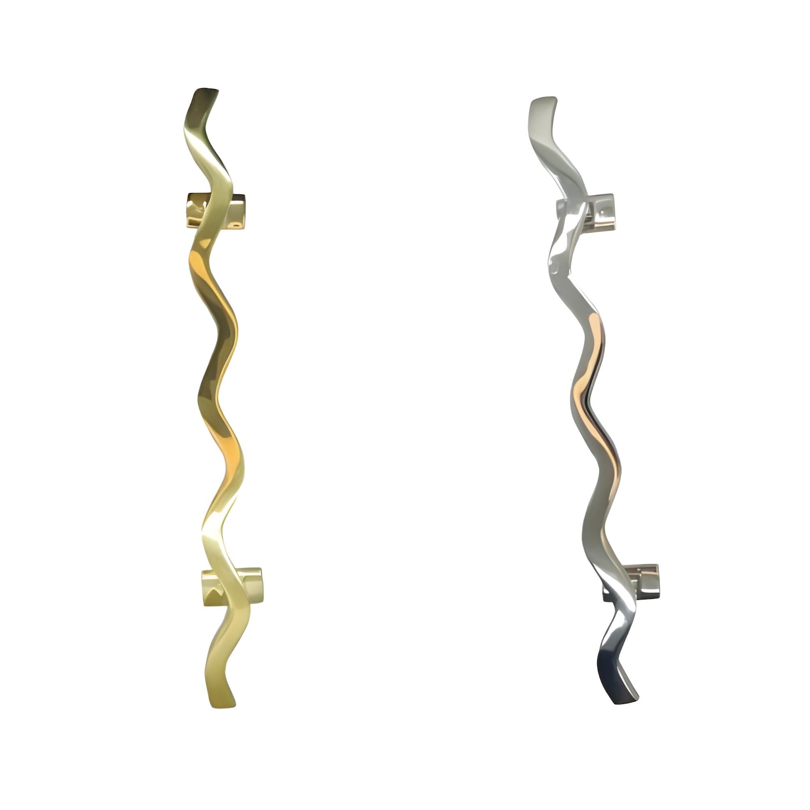 Wavy Brass Door Handle – Zig Zag Modern Art Deco Pull Handle for Glass ...