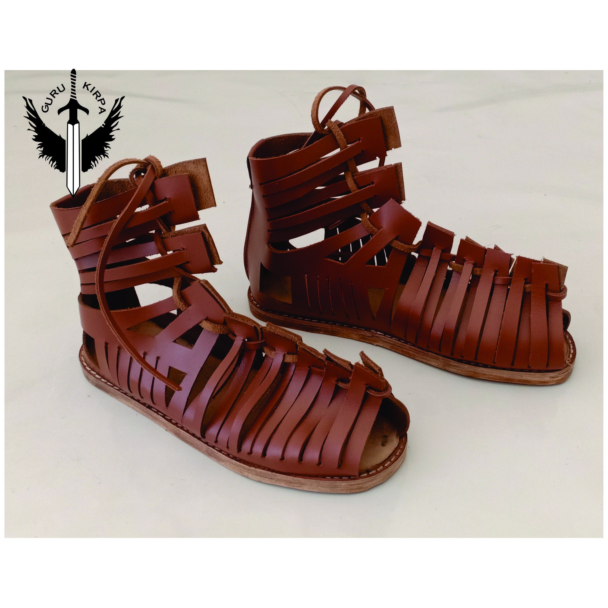 SIMPLE CALIGAE Hand-crafted From Thick 3mm Leather. - Etsy