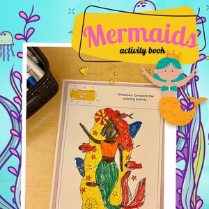 Mermaid Activity Book| Coloring Pages | Books for Kids | Activity Book ...