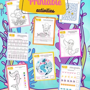 Mermaid Activity Book| Coloring Pages | Books for Kids | Activity Book ...