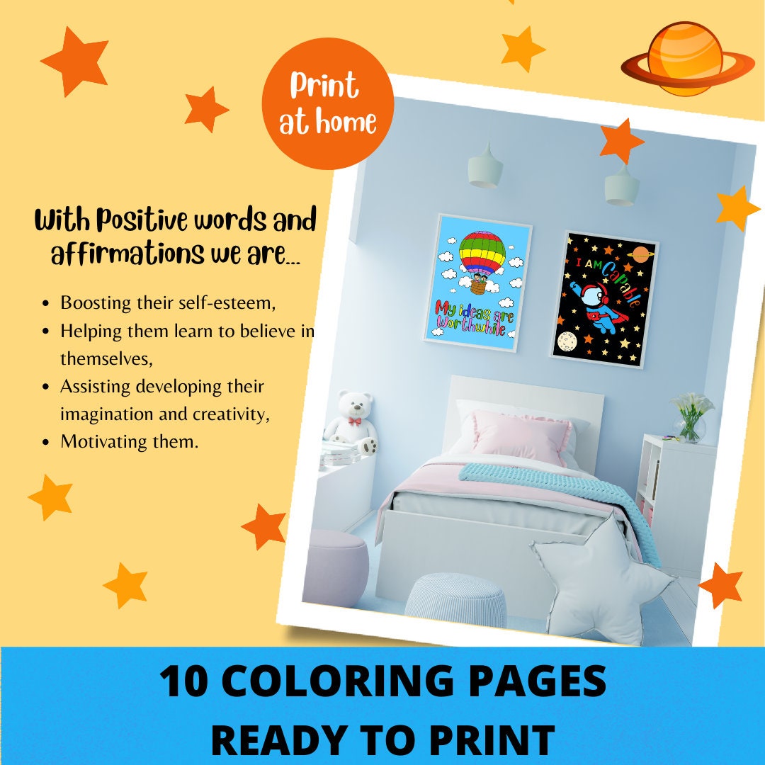 Positive Affirmation Coloring Pages for Kids | Build Your Child's ...