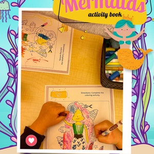 Mermaid Activity Book| Coloring Pages | Books for Kids | Activity Book ...