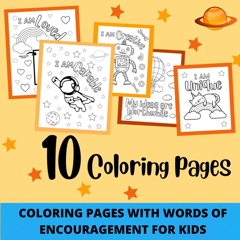 Positive Affirmation Coloring Pages for Kids | Build Your Child's ...