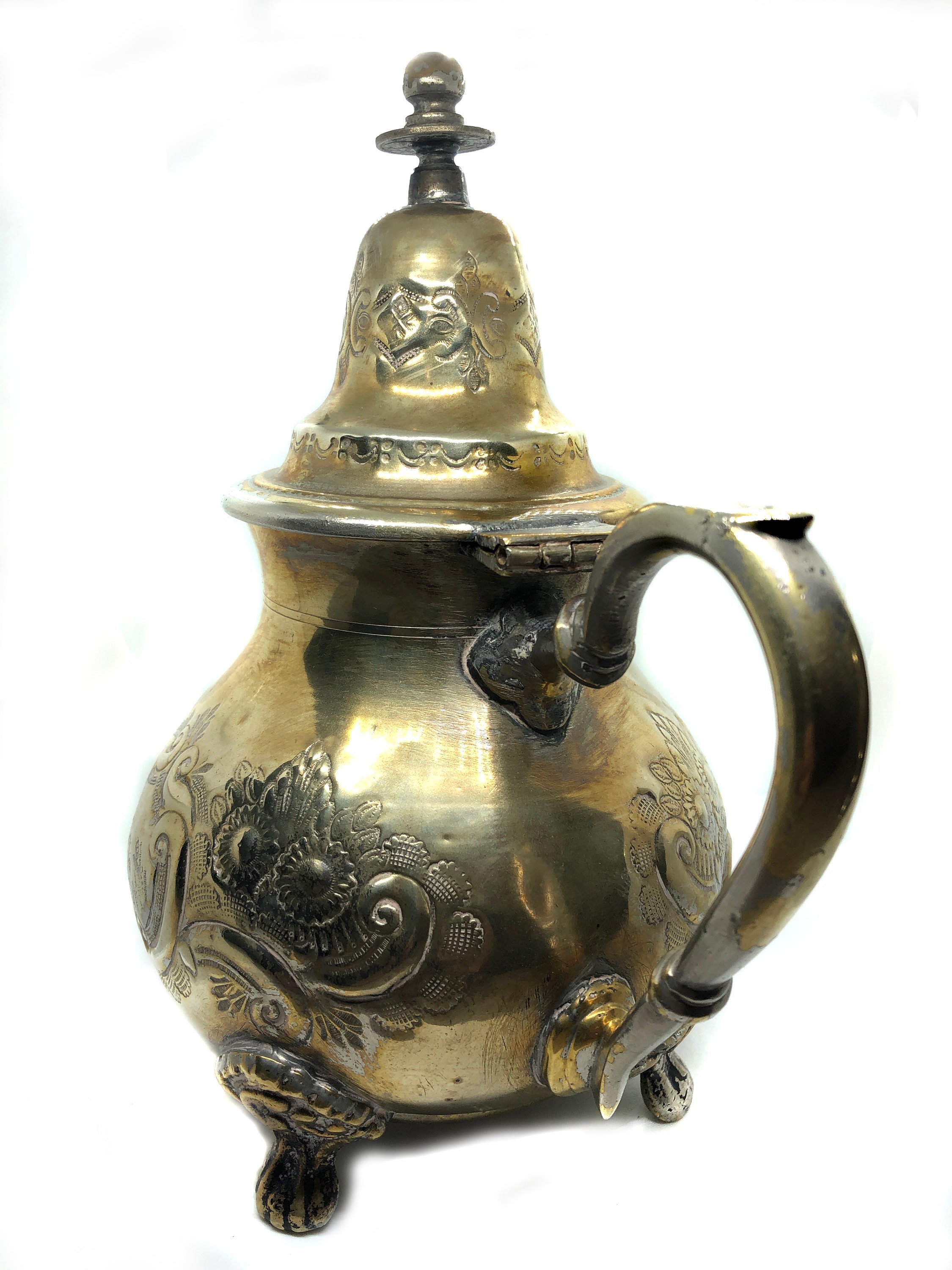Antique Moroccan Brass Tea Pourer With Lid, 1920s - Etsy