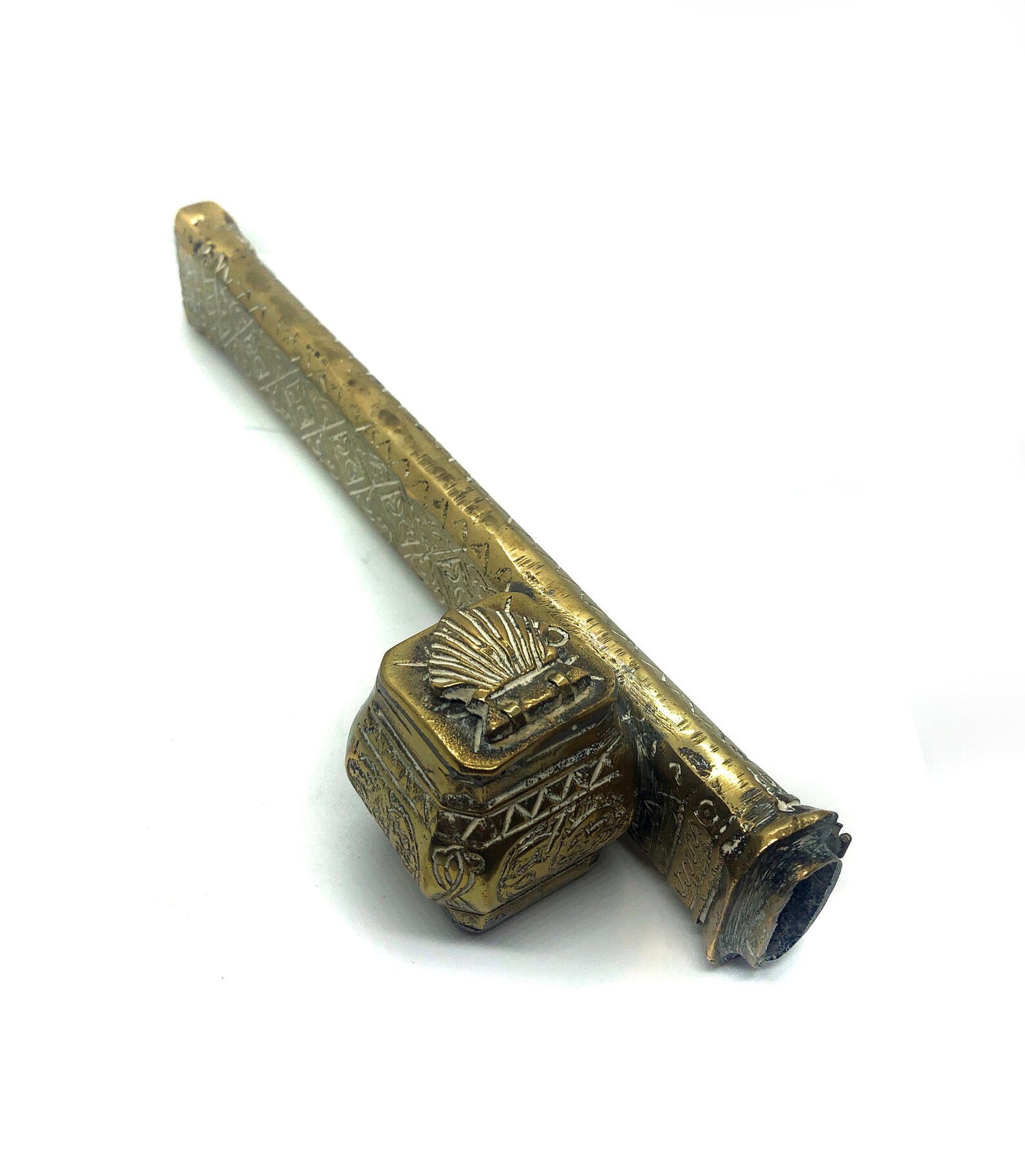 Antique Brass Middle Eastern Persian Pen Box Holder | Scribe Case ...