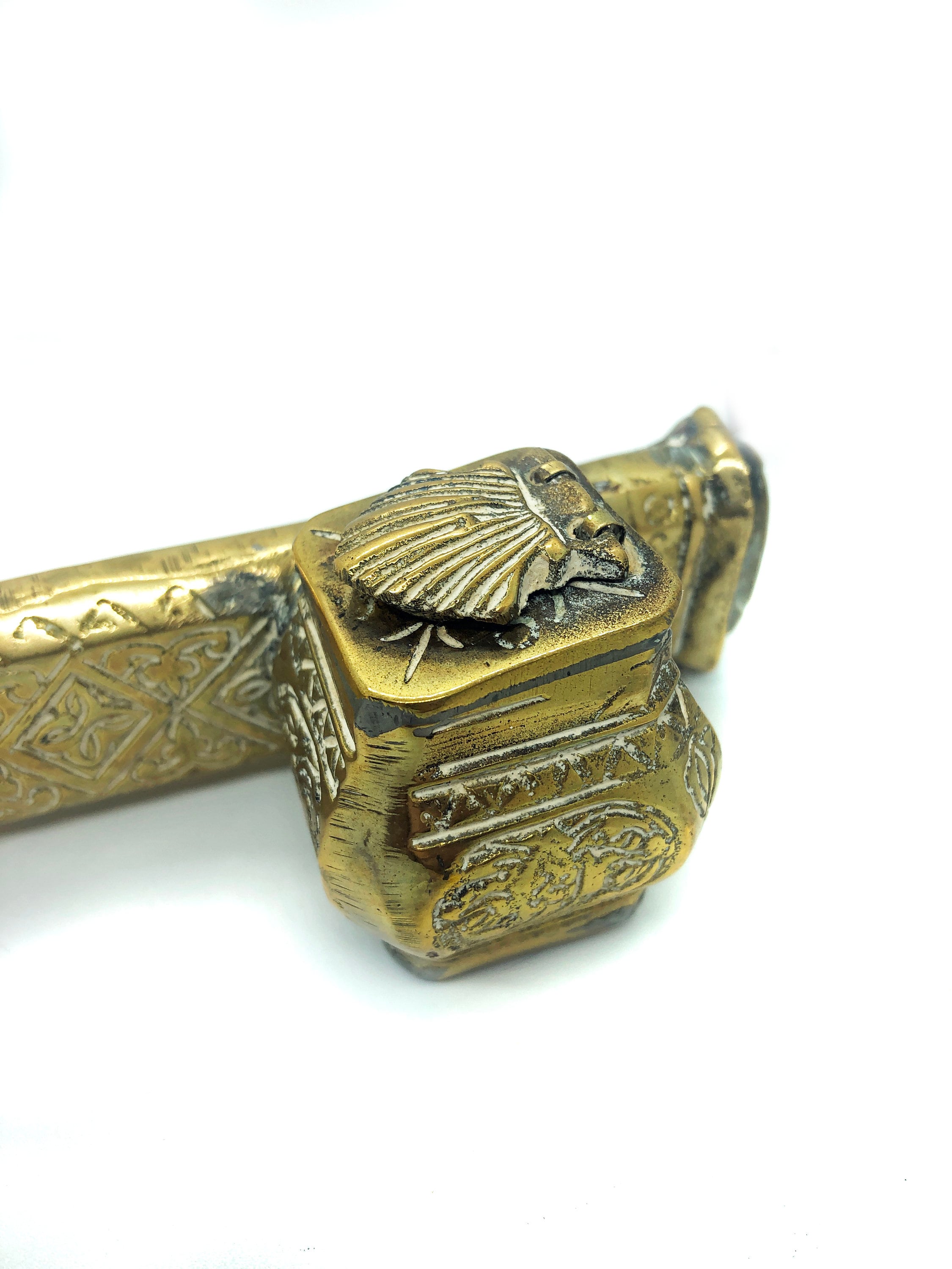 Antique Brass Middle Eastern Persian Pen Box Holder | Scribe Case ...