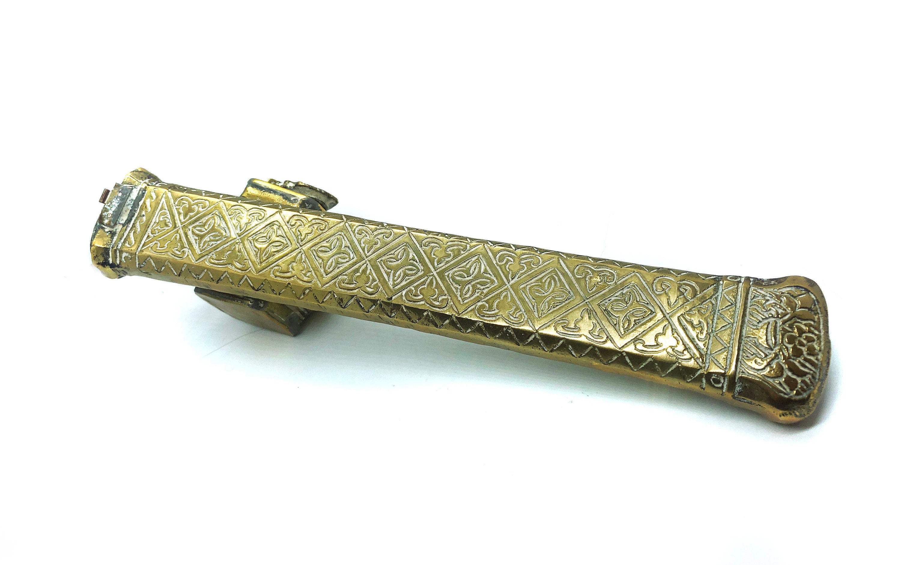 Antique Brass Middle Eastern Persian Pen Box Holder | Scribe Case ...