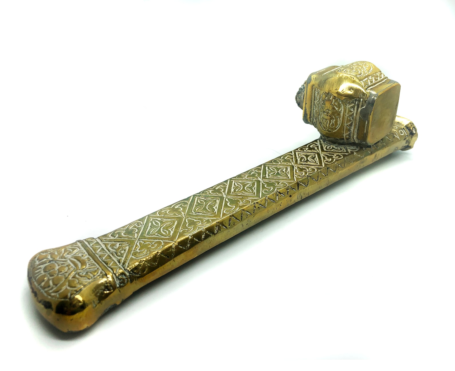 Antique Brass Middle Eastern Persian Pen Box Holder | Scribe Case ...