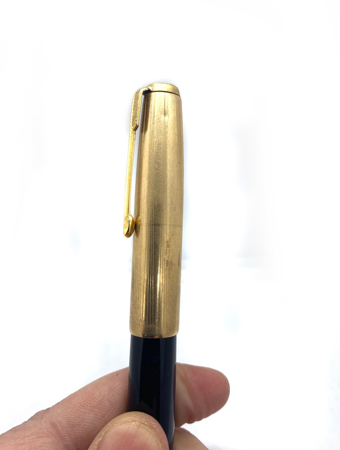 Parker 51 Aerometric Fountain Pen With Black Body, 1/10 12K Rolled Gold ...