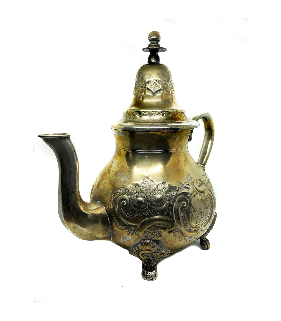 Antique Moroccan Brass Tea Pourer With Lid, 1920s - Etsy
