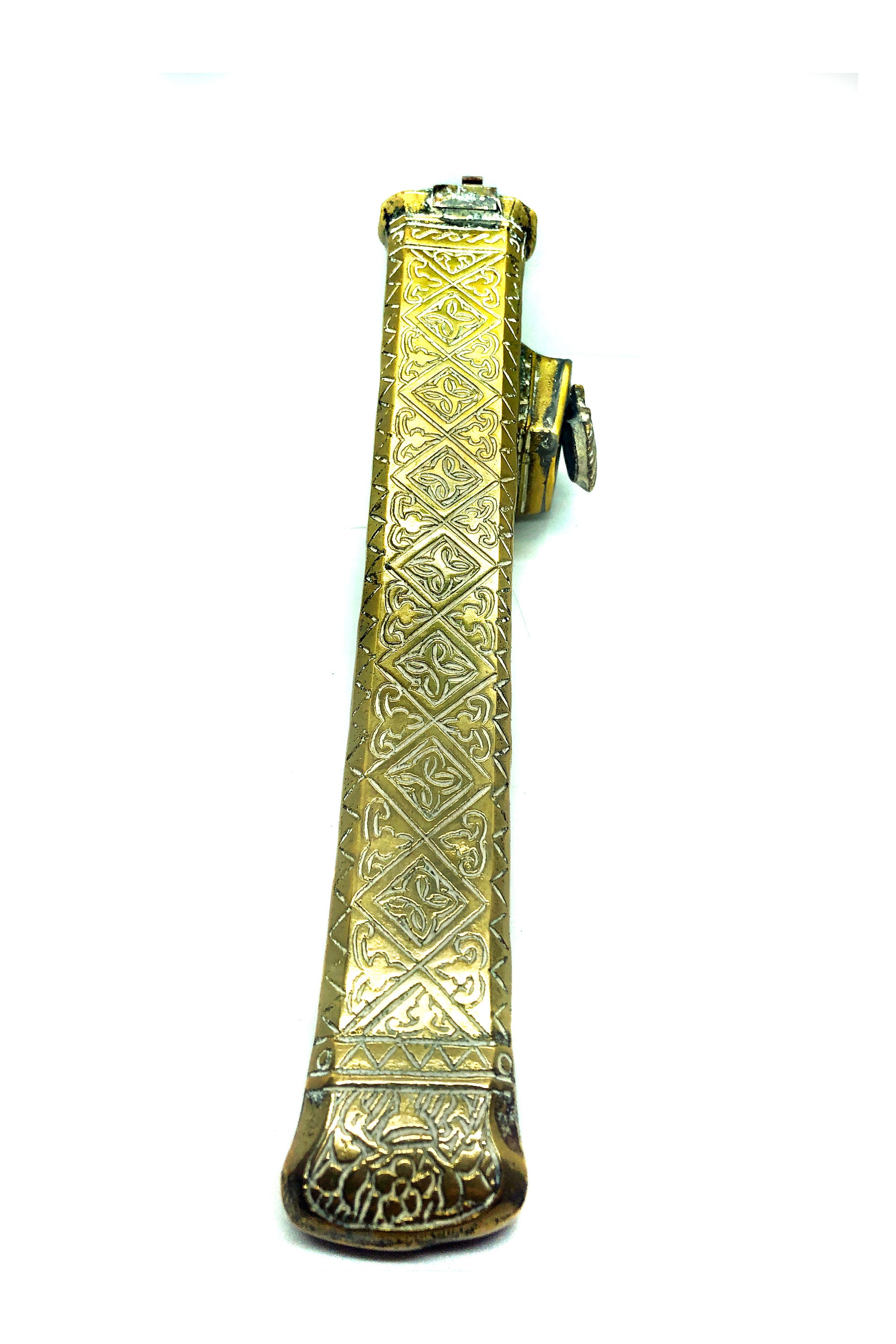 Antique Brass Middle Eastern Persian Pen Box Holder | Scribe Case ...