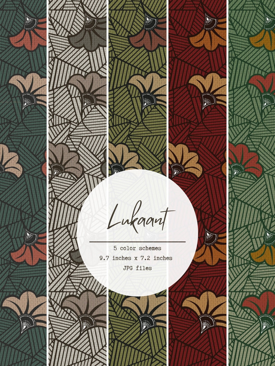 Includes Full License! Vibrant African Digital Papers Pack: 5 Authentic ...