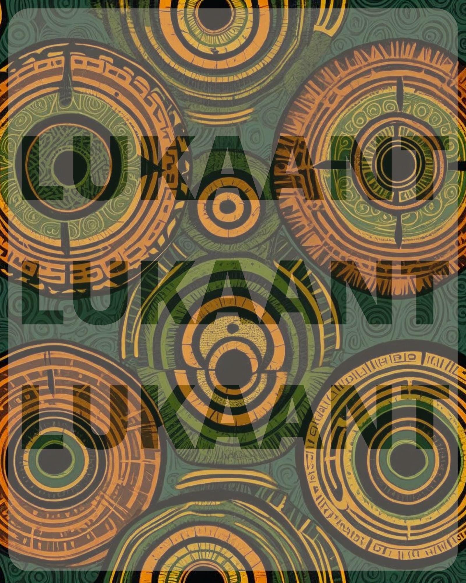 Afrocentric Seamless Digital Paper | African Tribal Circle Patterns | 4 ...