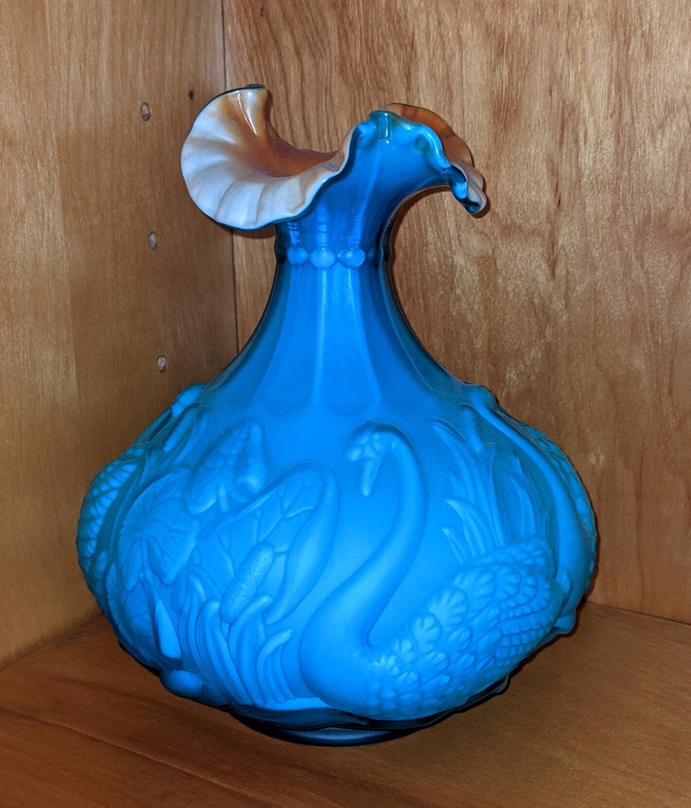 Fenton Limited Edition Bright Blue Vase - Etsy