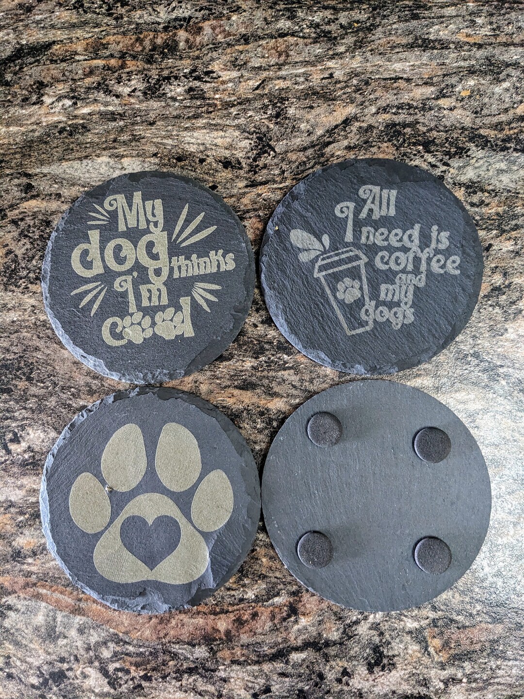 Dog Slate Coasters, Set of 4 - Funny Dog Sayings - Etsy