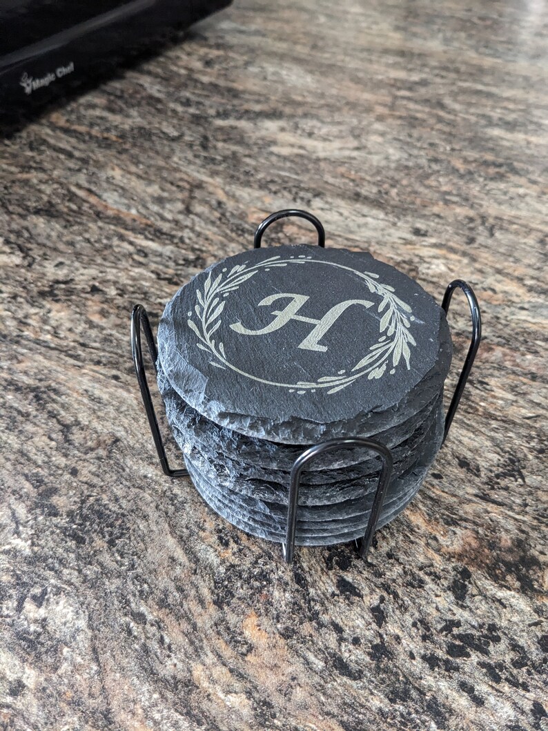 Set of 4: Personalized/customizable Family Crest/name Slate Coasters - Etsy