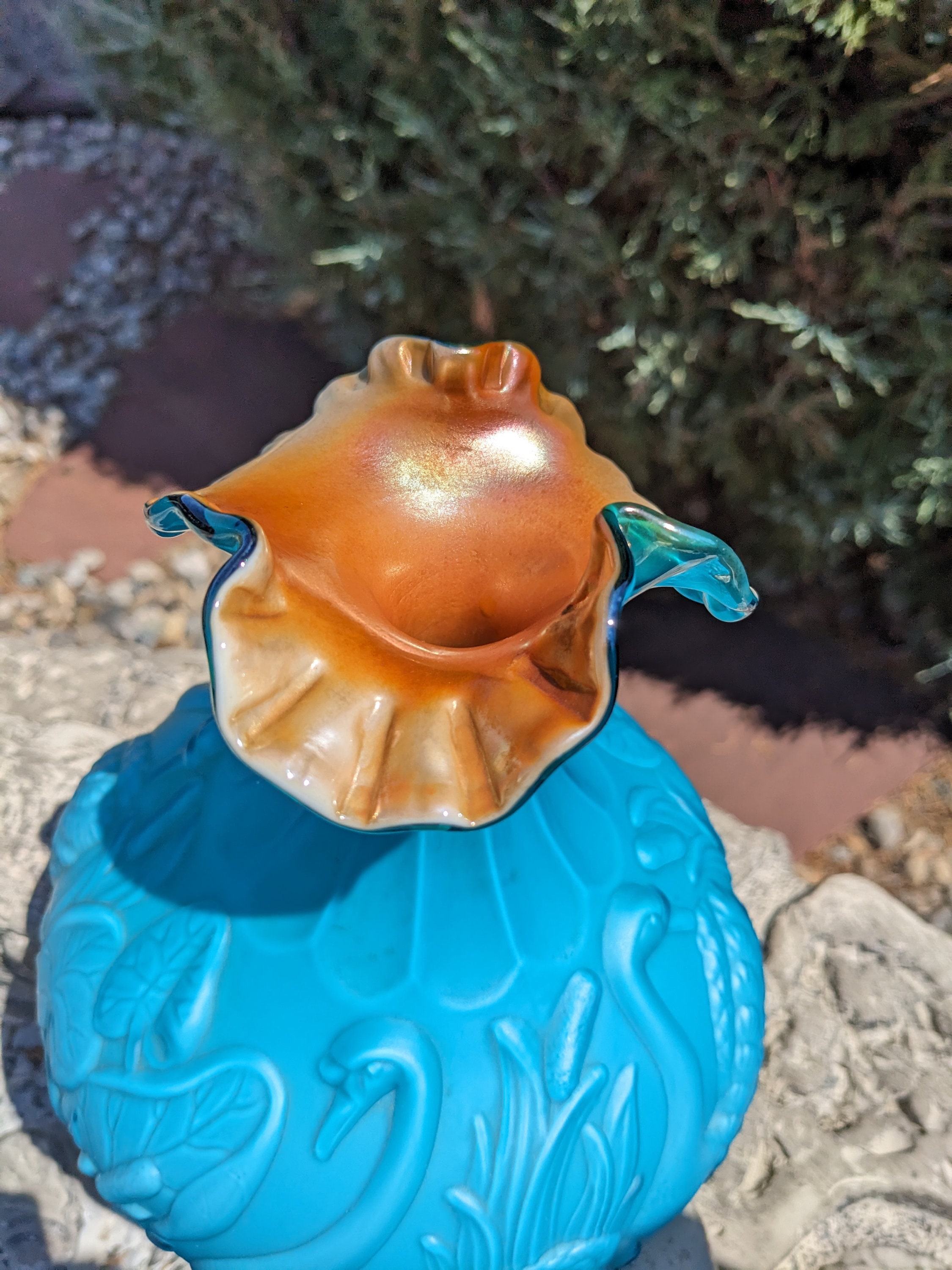 Fenton Limited Edition Bright Blue Vase - Etsy