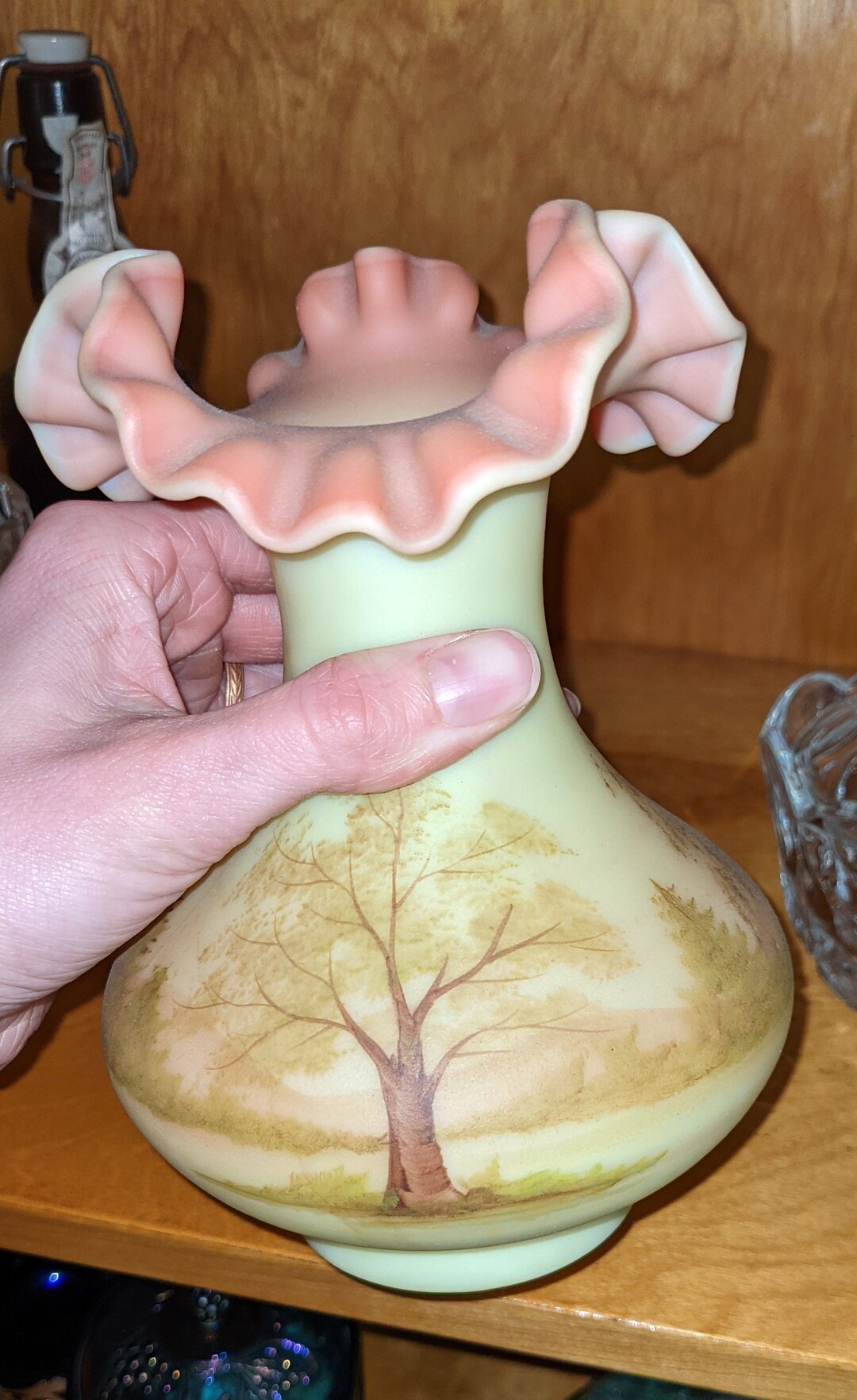 Collectable Hand-painted Tree With Green Leaves Detailing: Signed ...