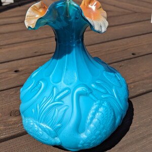 Fenton Limited Edition Bright Blue Vase - Etsy