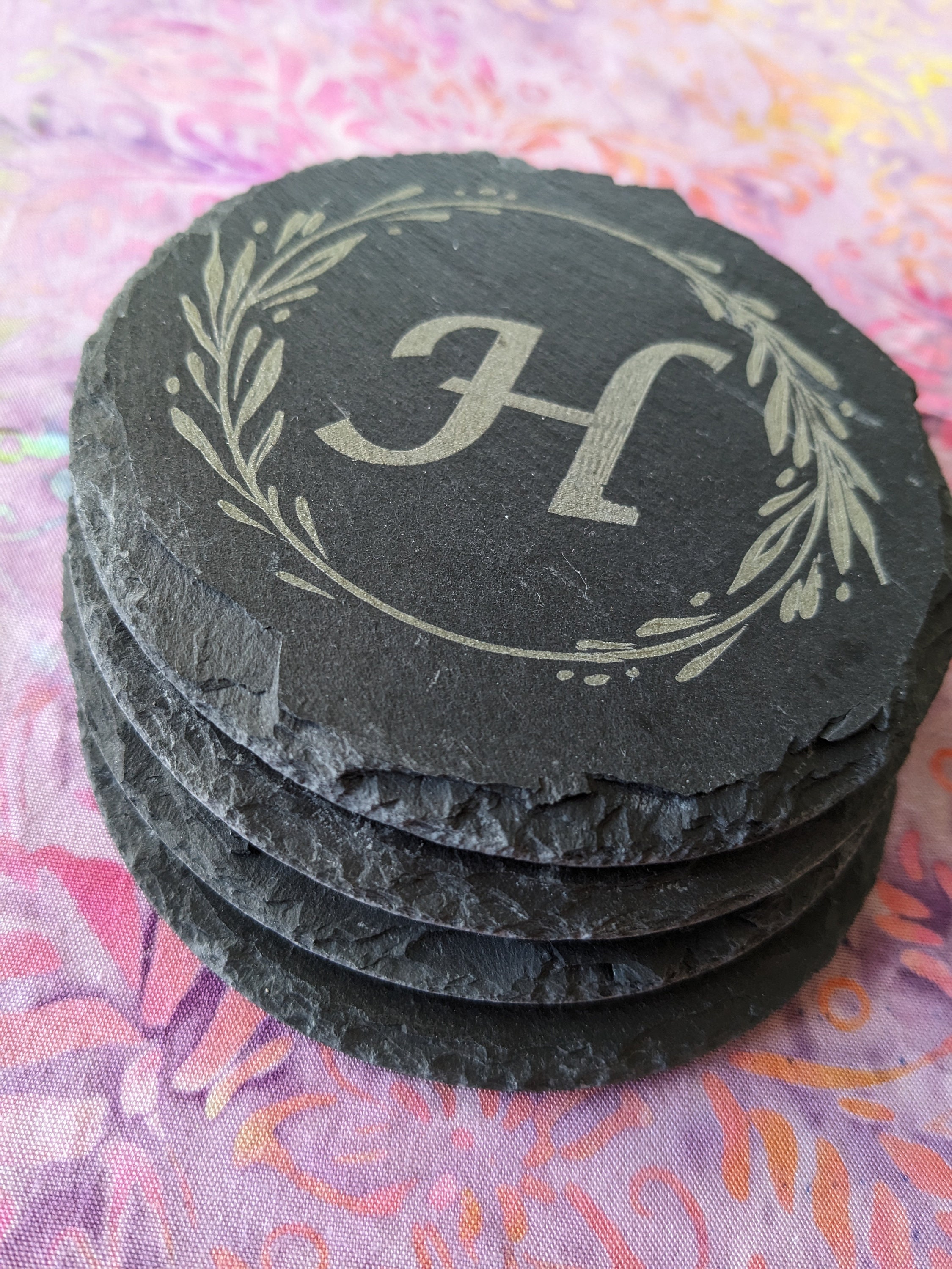 Set of 4: Personalized/customizable Family Crest/name Slate Coasters - Etsy